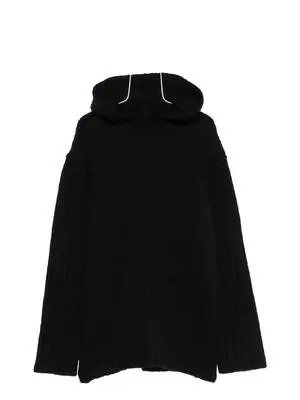 Rick Owens Hooded Cashmere-silk Sweater - Nero