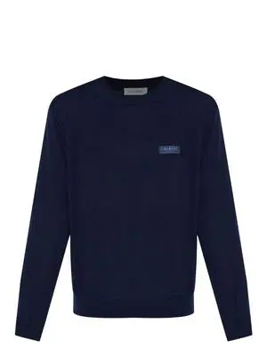 Givenchy Givenchy Merino Wool Crewneck Sweater With Ribbed Trims Navy