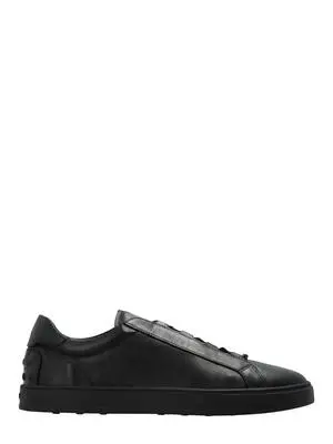 TOD`S Sleek Leather Sneakers - Black