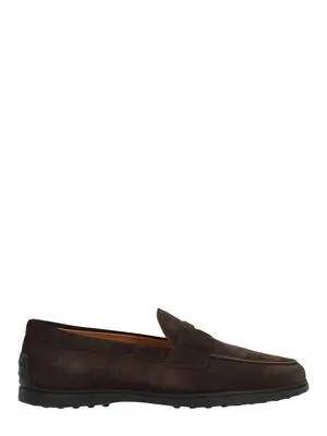 TOD`S Tod's Suede Leather Slip-on Loafers - Brown