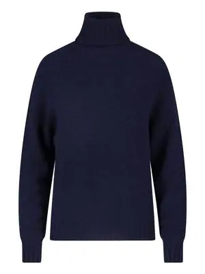 MA'RY'YA Cashmere & Virgin Wool Turtleneck Sweater - Blue
