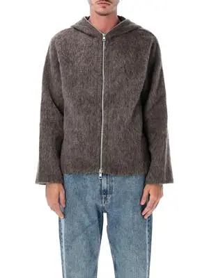 Our Legacy OUR LEGACY Wool-Blend Zip-Up Hooded Sweater Mole Grey