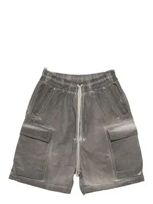 Rick Owens Knee-length Cotton Shorts With Drawstring Waist - Grigio