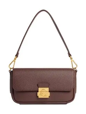 COCCINELLE COCCINELLE Mini Bovine Leather Crossbody Bag With Decorative Ribbon Detail Berry