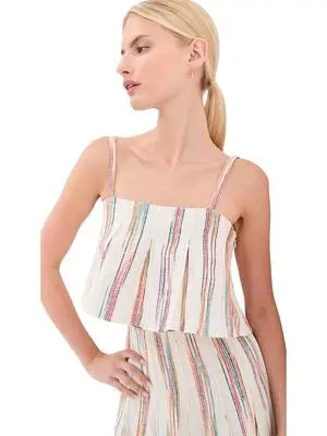 Rosie Assoulin Pleated Bandeau Top - Rainbow