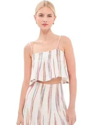 Rosie Assoulin Pleated Bandeau Top - Rainbow