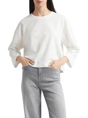 Emporio Armani Crewneck Chevron Jacquard Sweater - Ivory