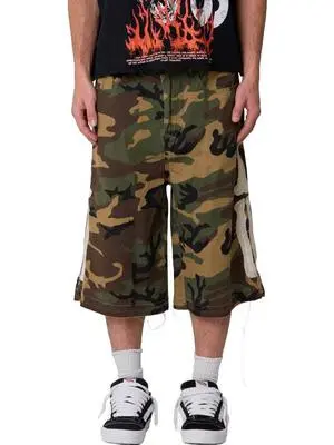 Mnml Camouflage Bone Graphic Loose Fit Shorts - Camo
