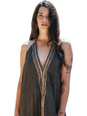 SUN CHILD Classic Silk Dress - Black