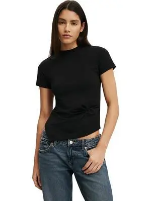 COTTON ON Twist Short Sleeve Tee - Black