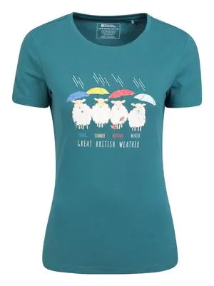 Mountain Warehouse Graphic Print Organic Cotton T-shirt - Teal