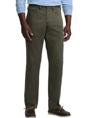LANDS' END Travel Kit Comfort Waist Classic Straight Fit 5-pocket Pant - Forest Moss