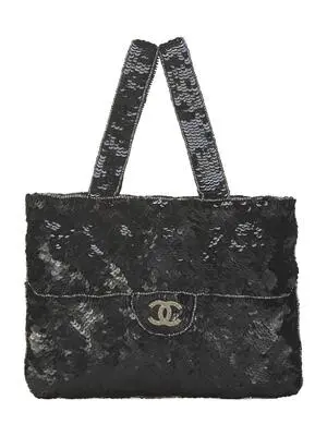 Chanel Sequin Evening Bag - Black