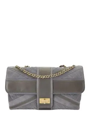 Chanel Chanel Suede Union Jack Reissue Flap Bag Grey