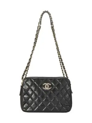 CHANEL Chanel Patent Leather Double Zip Camera Bag