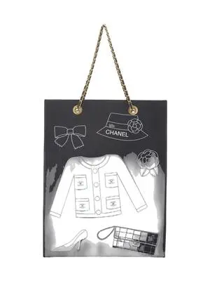Chanel Chanel Icon Print Canvas Tote Navy