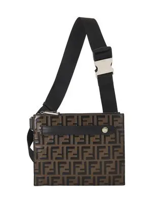 Fendi Zucca Embossed Crossbody Bag - Black