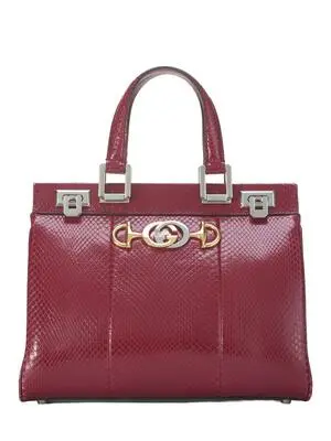 Gucci Python Zumi Top Handle Bag - Red