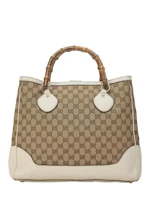 Gucci Original Gg Canvas Bamboo Shopper Tote - Brown