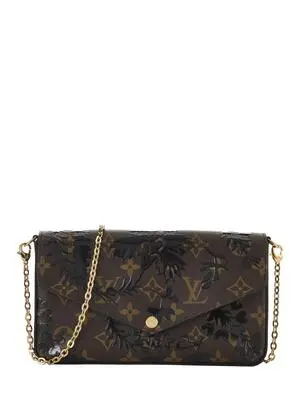 LOUIS VUITTON Monogram Blossom Pochette Félicie Chain Wallet - Black