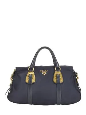 Prada Convertible Buckle Handbag - Navy
