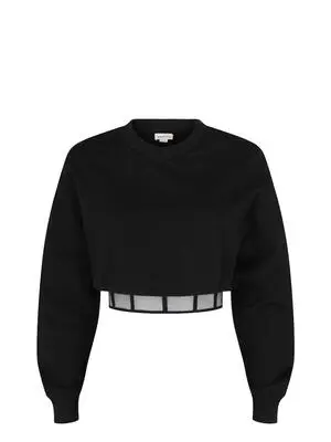 Alexander McQueen Layered Cropped Sweatshirt - Black