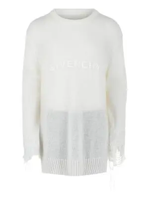 Givenchy Distressed Knit Sweater - White