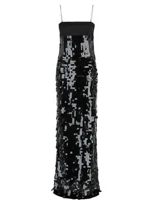 Givenchy Sequin Chain Strap Gown - Black