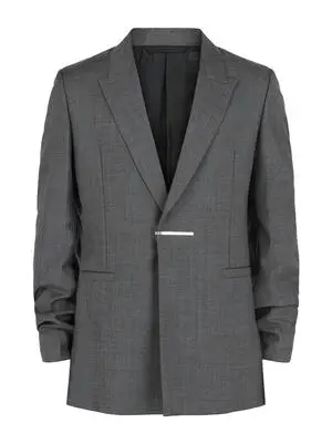 Givenchy Slim-fit Blazer With Metal Bar Detailing - Medium Grey