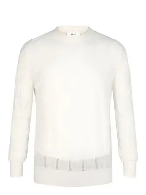 Bally Textured Knit Crewneck Sweater - Bone
