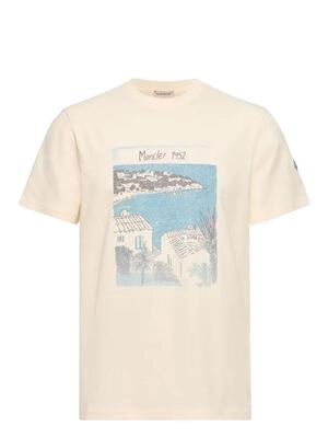 Moncler Seaside Print T-shirt - White Ivory