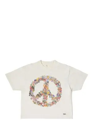 BLDG4 Peace Knit Crew Neck T-shirt Whisper White - Multicolor