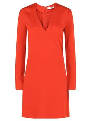 Givenchy V-neck Long Sleeve Dress - Bright Red