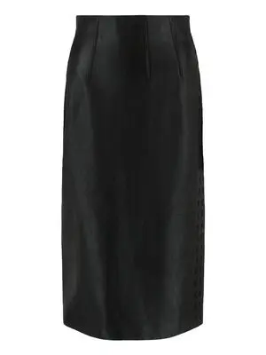 Alexander McQueen Leather Pencil Skirt - Black