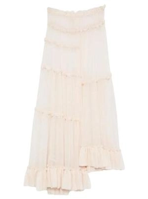 Dries Van Noten Washed Mousseline Silk Dress - Ecru