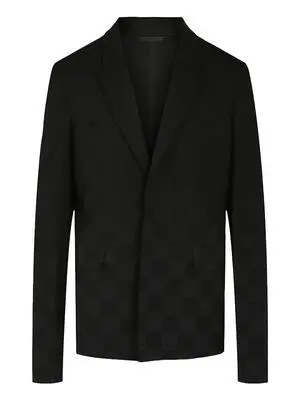 Givenchy Slim Fit Micro Windowpane Check Blazer - Black