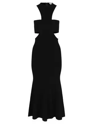 Alexander McQueen Slashed Harness Midi Dress - Black