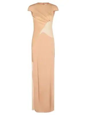 Givenchy Evening Dress With 4g Lace Accents - Tan