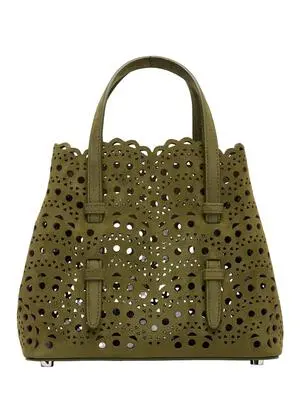 Alaïa Mina 20 Camouflage Suede Tote Bag - Green