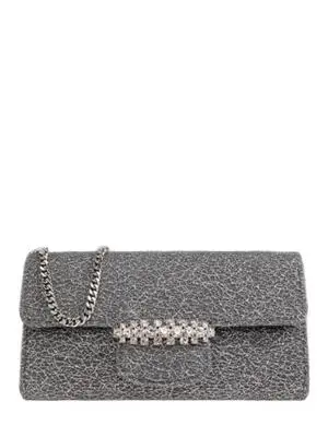 JIMMY CHOO Flap Shoulder Bag With Chain Detail - Gray