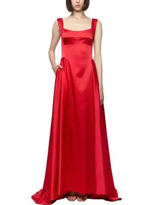 ATU BODY COUTURE Atu Body Couture Satin Maxi Dress Red