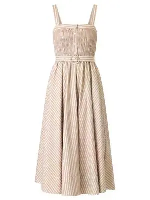 Cinq À Sept Zoie Striped Midi Dress - Neutrals