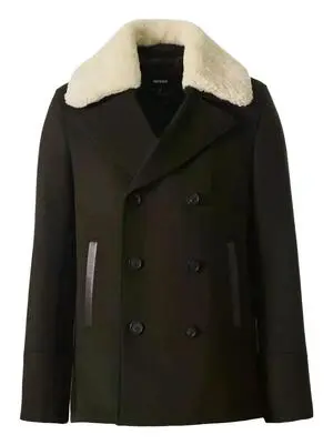 Mackage Mackage Shearling Collar Double-Breasted Coat Brown