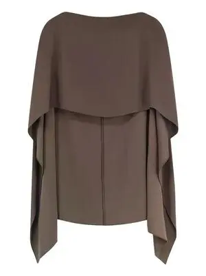 Alberta Ferretti Sleeveless Draped Overlay Blouse - Brown