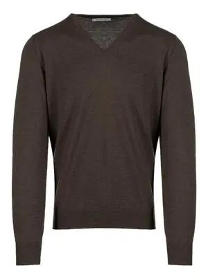 GRAN SASSO Gran Sasso V-Neck Long Sleeve Sweater Black