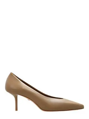 Max Mara Pointed Toe Mid Heel Pumps - Beige