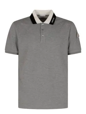Moncler Logo-embroidered Piquet Polo Shirt - Grey