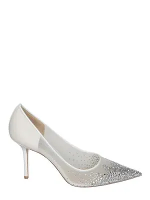 JIMMY CHOO Embellished Pointed Toe Stiletto High Heels - White