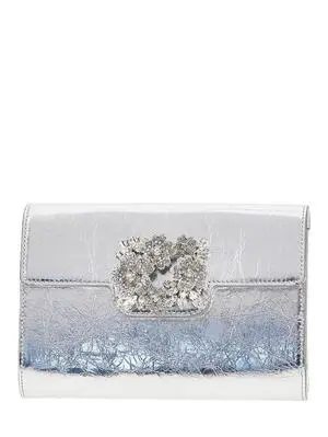 ROGER VIVIER Efflorescence Leather Mini Bag - Silver