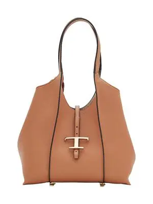 TOD'S Small T Leather Shopping Bag - Multicolor